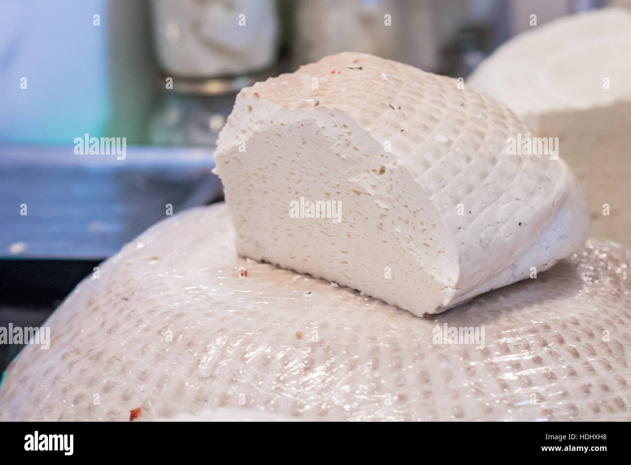 piece of fresh white cheese Stock Photo - Alamy