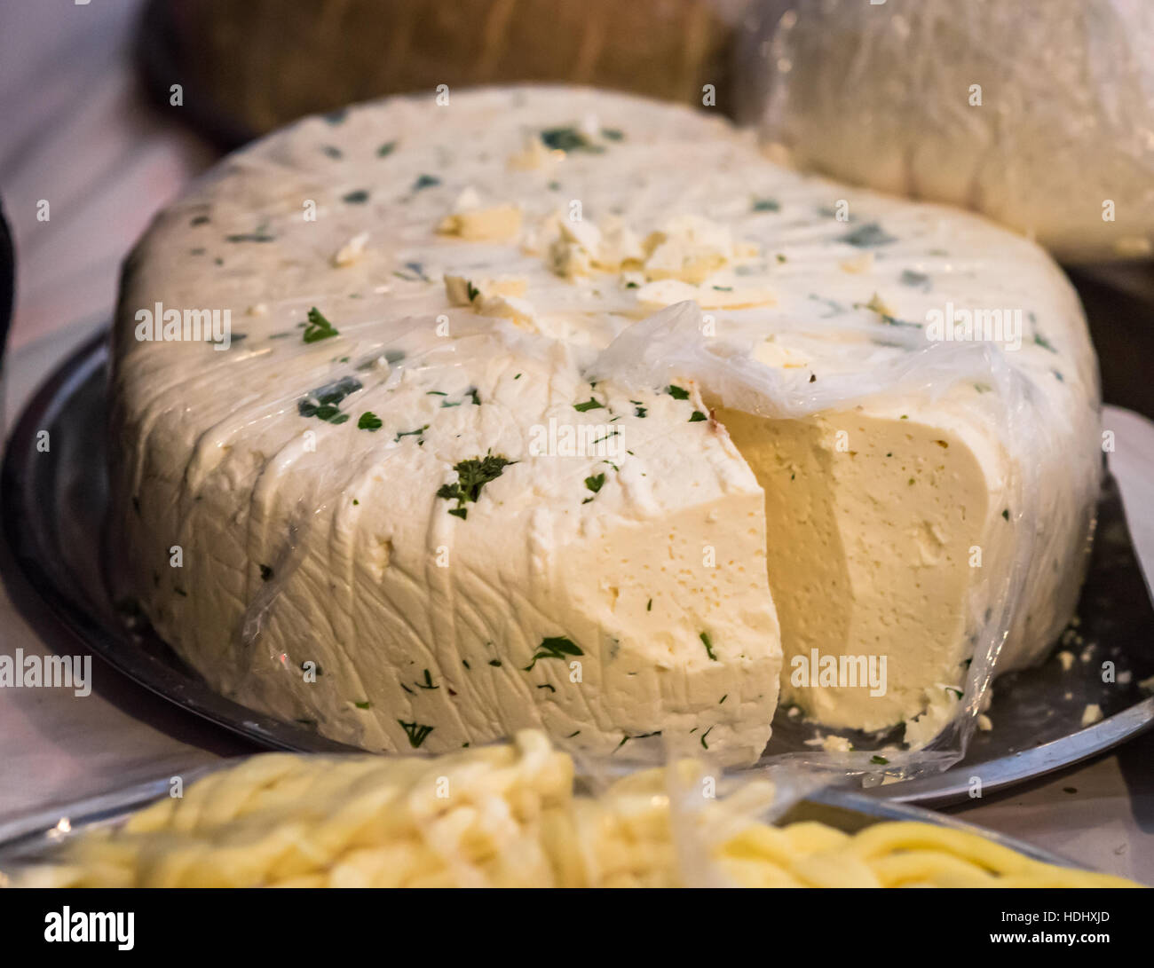 pieces of cheese with spices Stock Photo - Alamy
