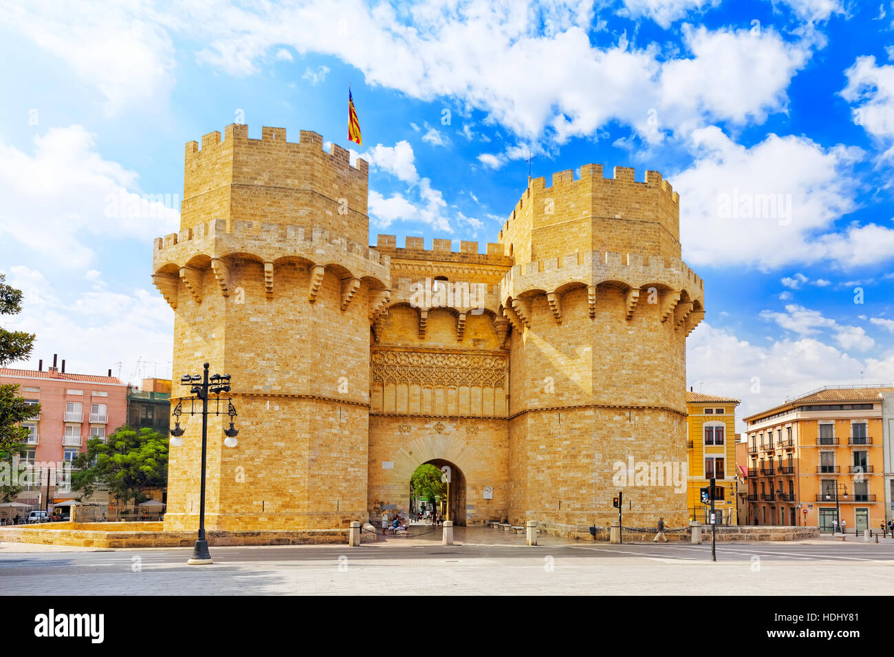 Towers of Serranos in Valencia . Spain Stock Photo - Alamy