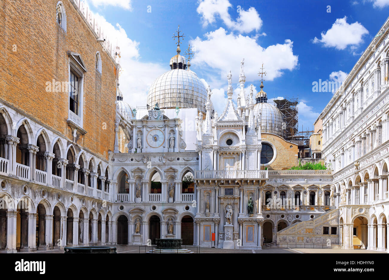 Enclosed court of San Marco,Venice, Italy. Panorama Stock Photo - Alamy