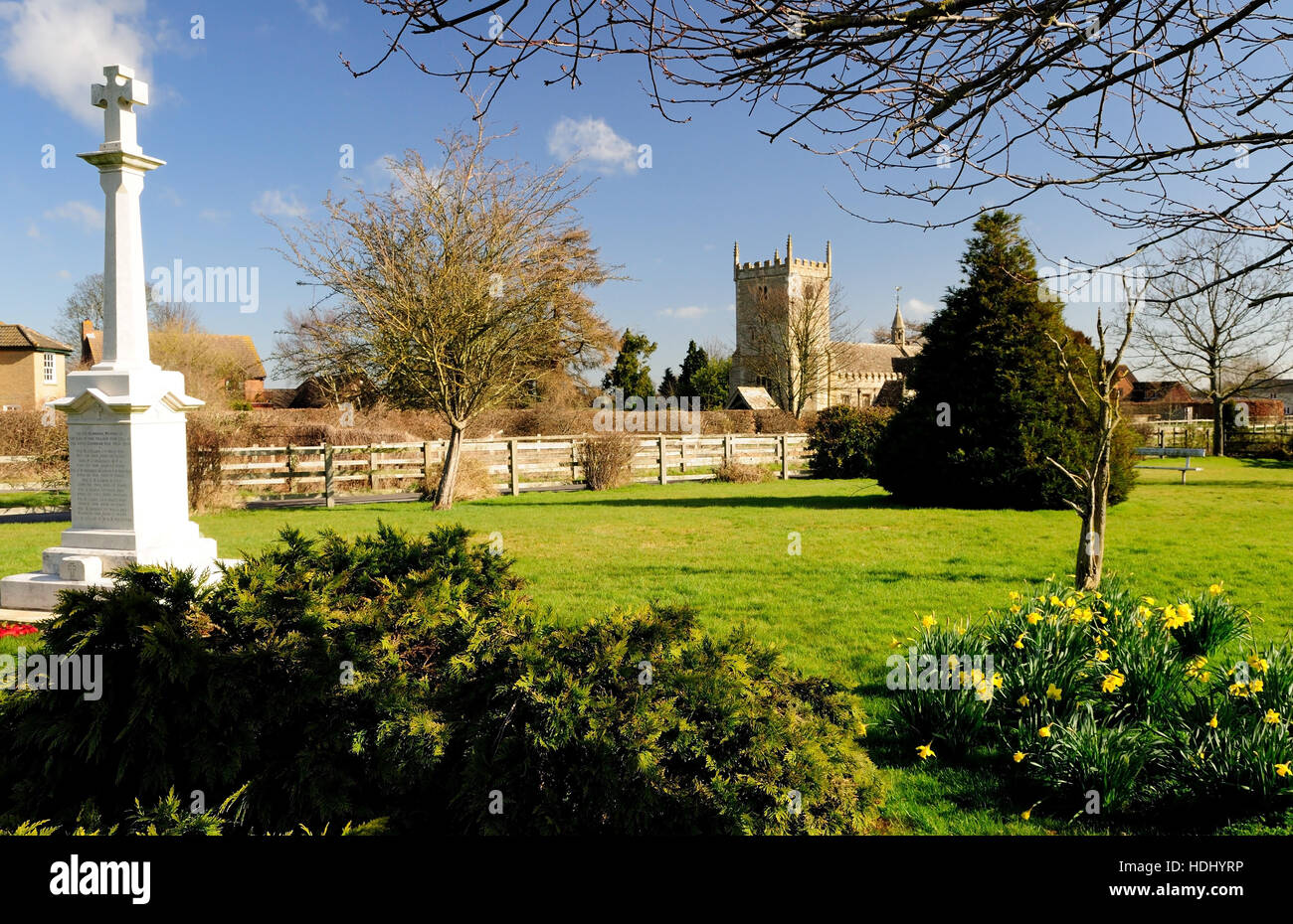 St Mary Magdalen church, and war memorial, South Marston, Wiltshire ...