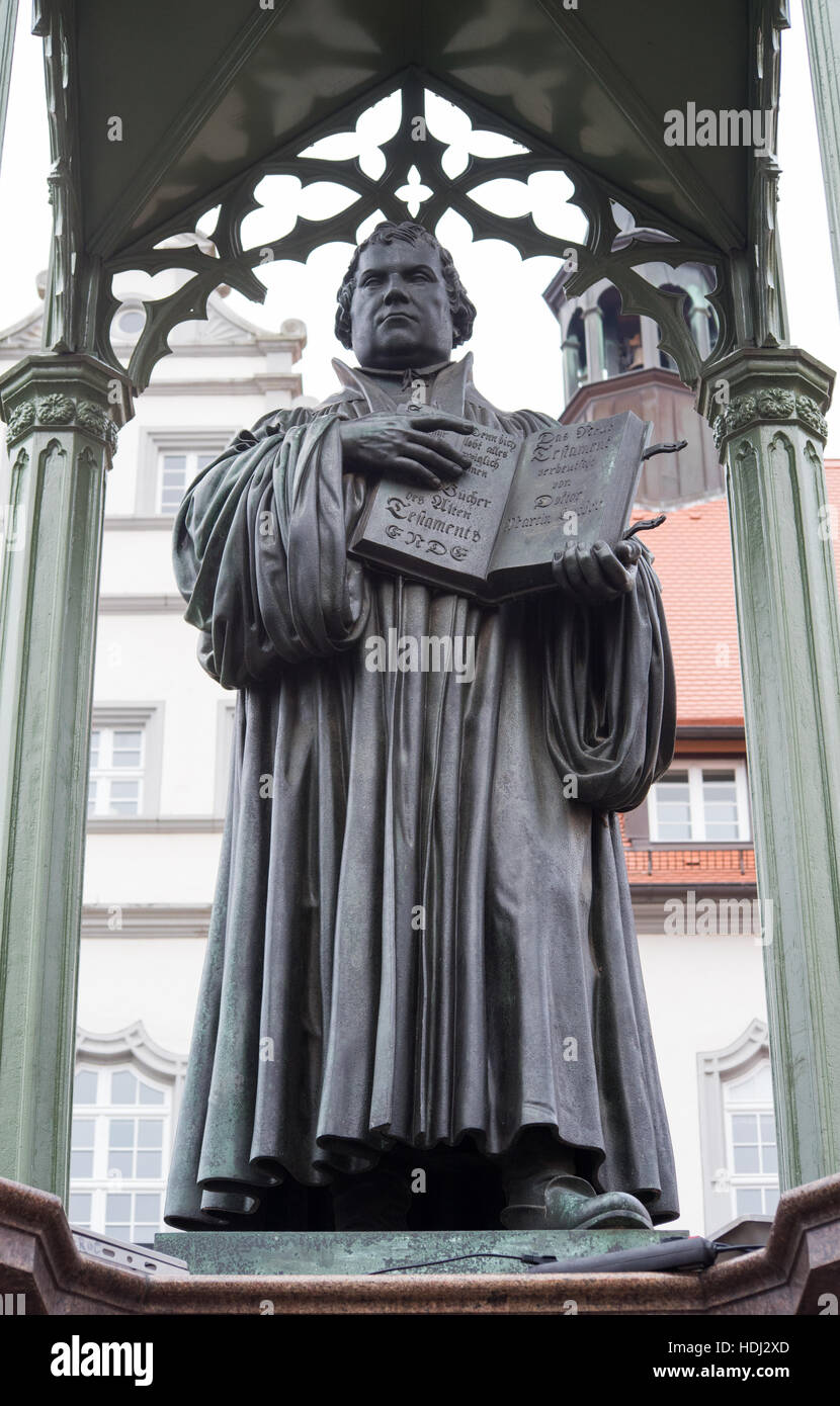 Statue of Martin Luther in Wittenberg, Germany Stock Photo - Alamy