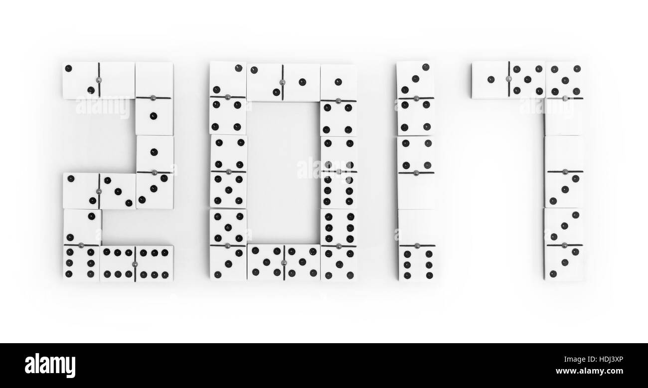 Year 2017 in domino pieces over a white background. Horizontal Stock ...