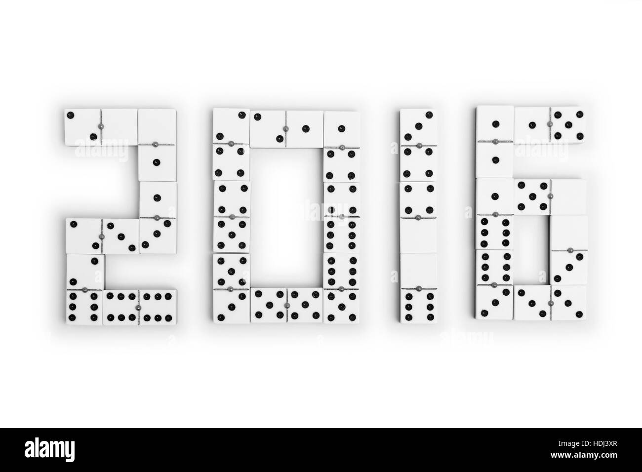 Year 2016 in domino pieces over a white background. Horizontal Stock ...