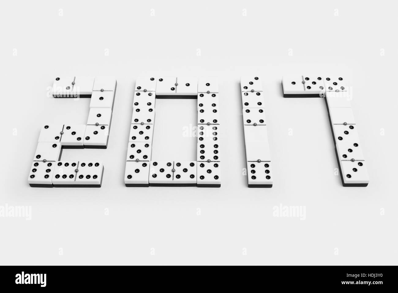 Year 2017 in domino pieces over a white background. Horizontal Stock ...