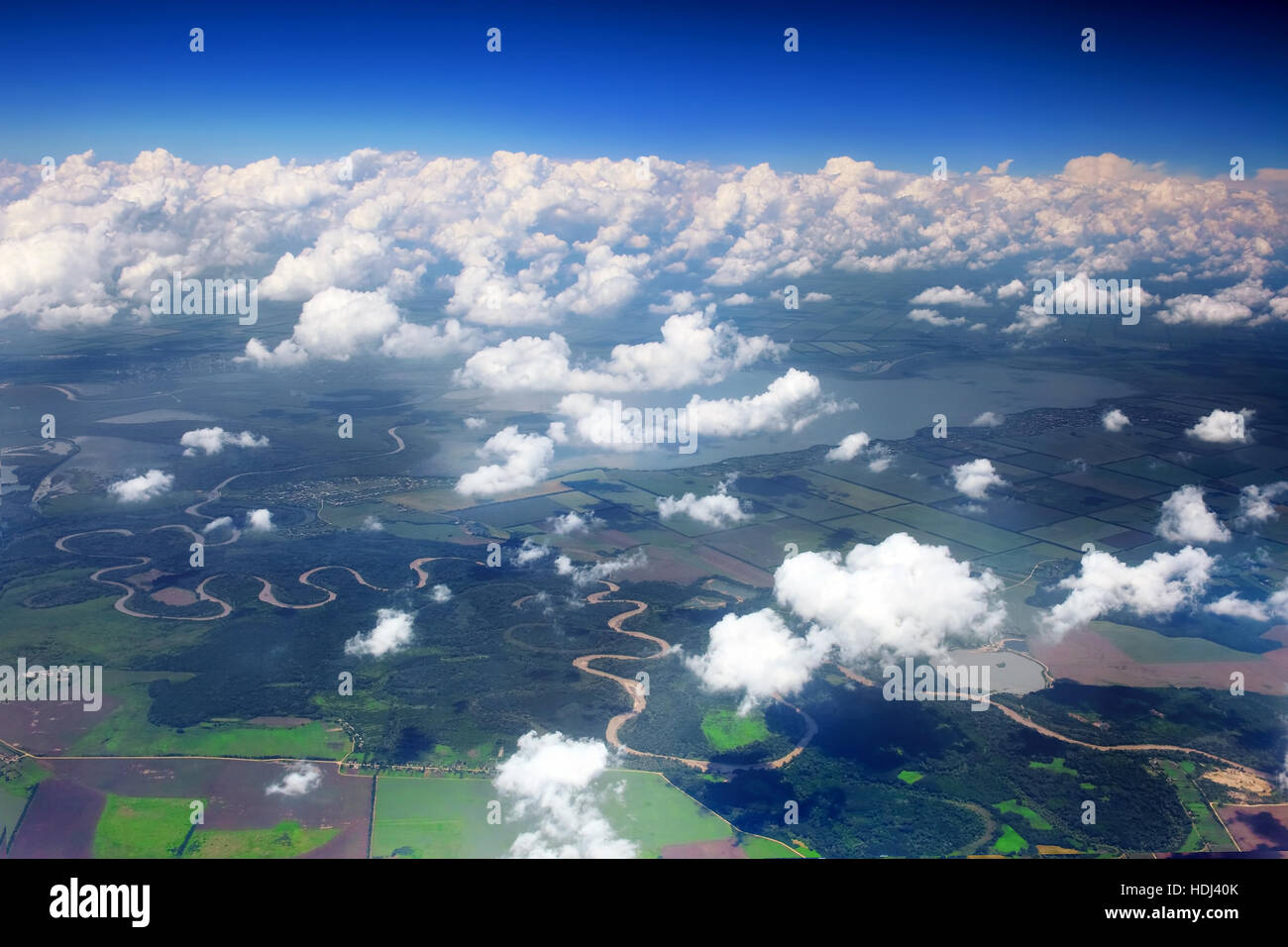 Beautiful view above the earth on landmark down Stock Photo - Alamy