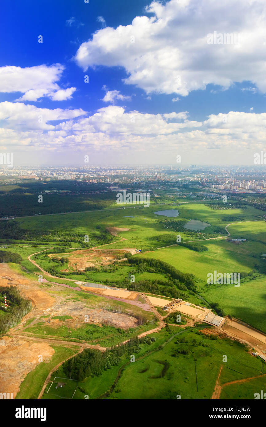 Beautiful view above the earth on landmark down Stock Photo - Alamy