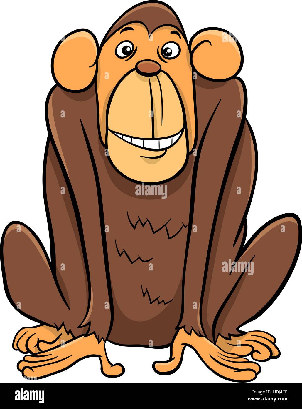 Cartoon Illustration of Ape or Monkey Animal Character Stock Vector ...