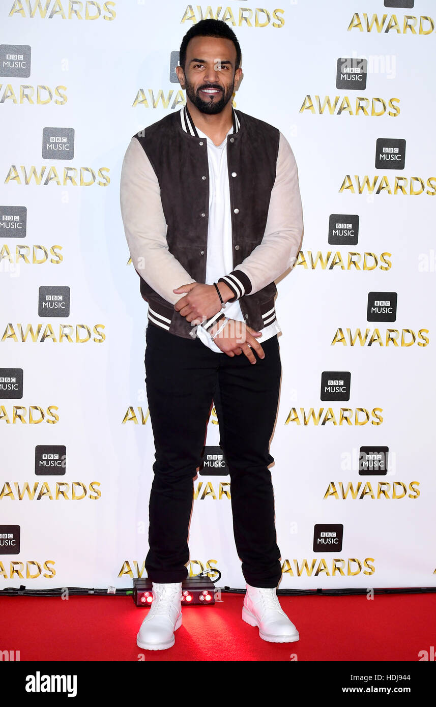 Craig David attending the BBC Music Awards at the Royal Victoria Dock ...