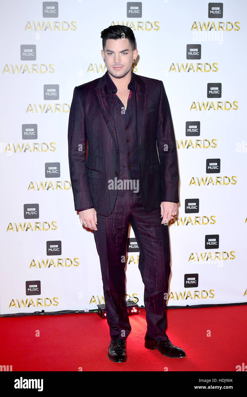 Adam Lambert attending the BBC Music Awards at the Royal Victoria Dock ...