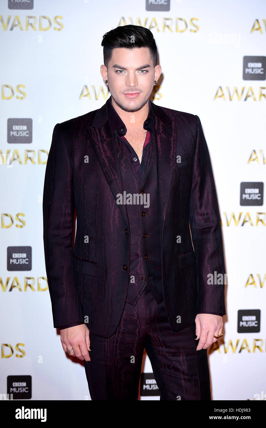 Adam Lambert attending the BBC Music Awards at the Royal Victoria Dock ...