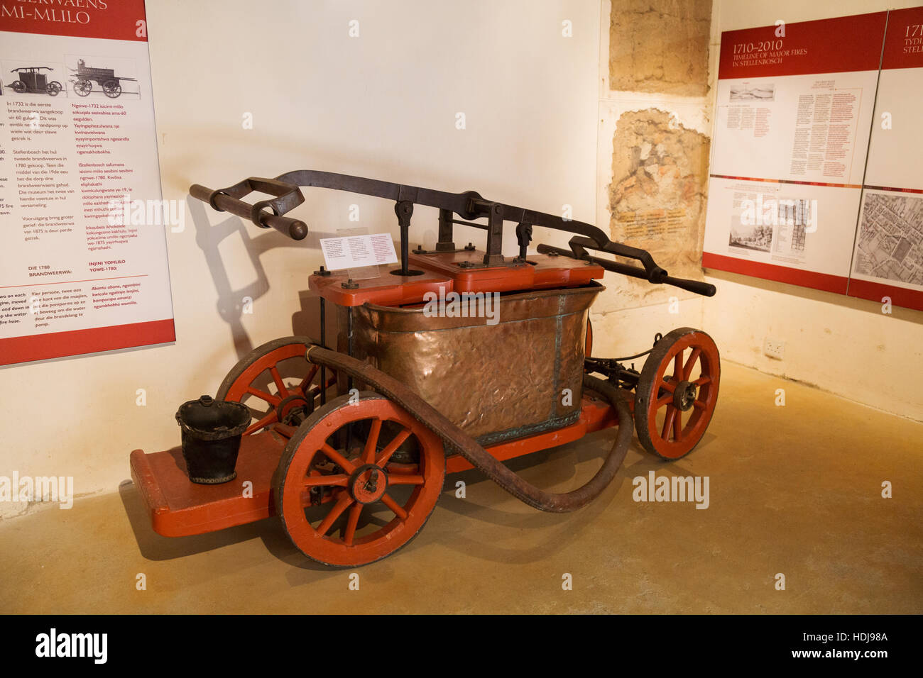 18th Century fire engine dating from 1782, Stellenbosch Village Museum ...