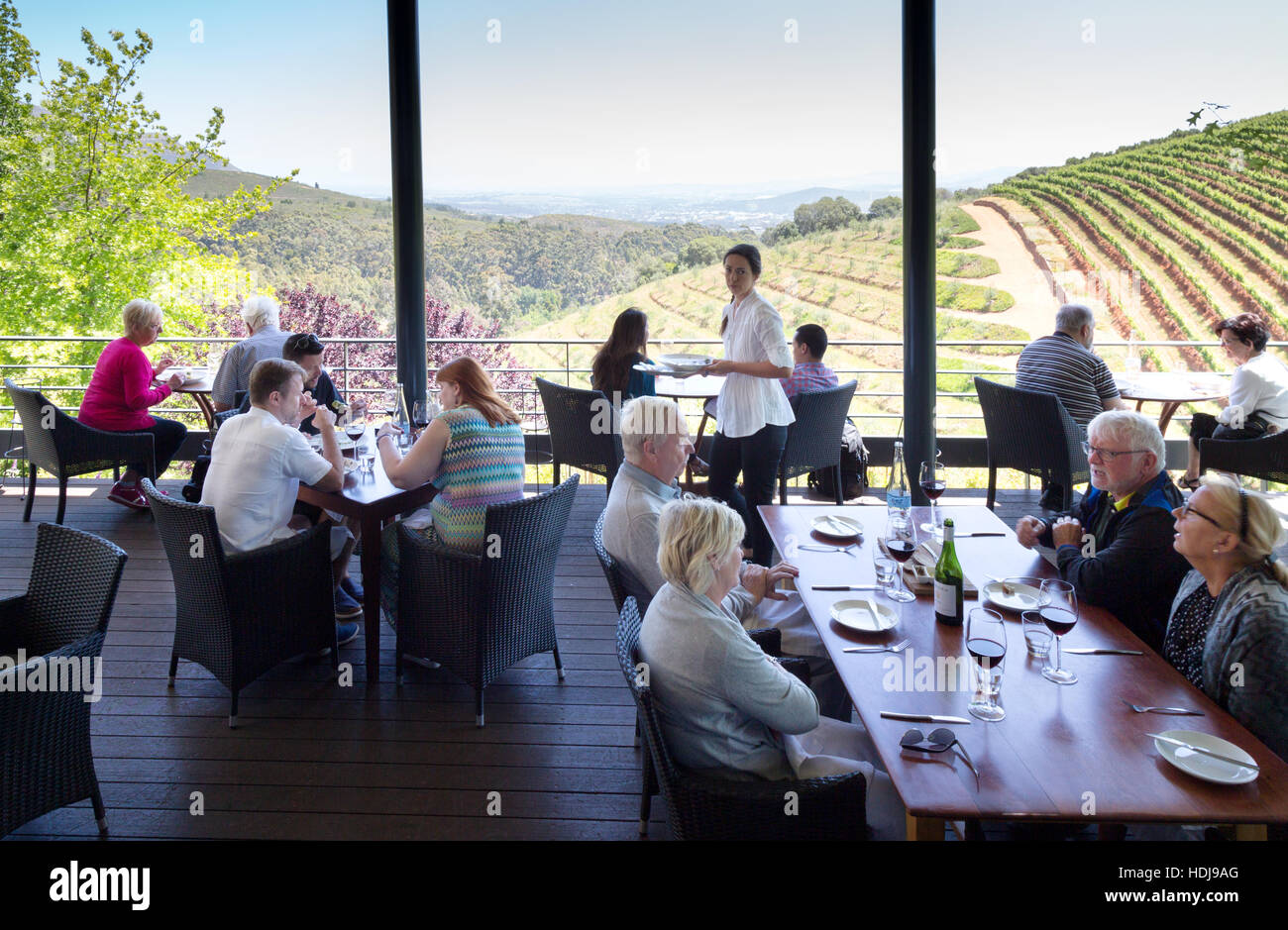 People eating a meal, Tokara Restaurant; Tokara Vineyard, Stellenbosch ...