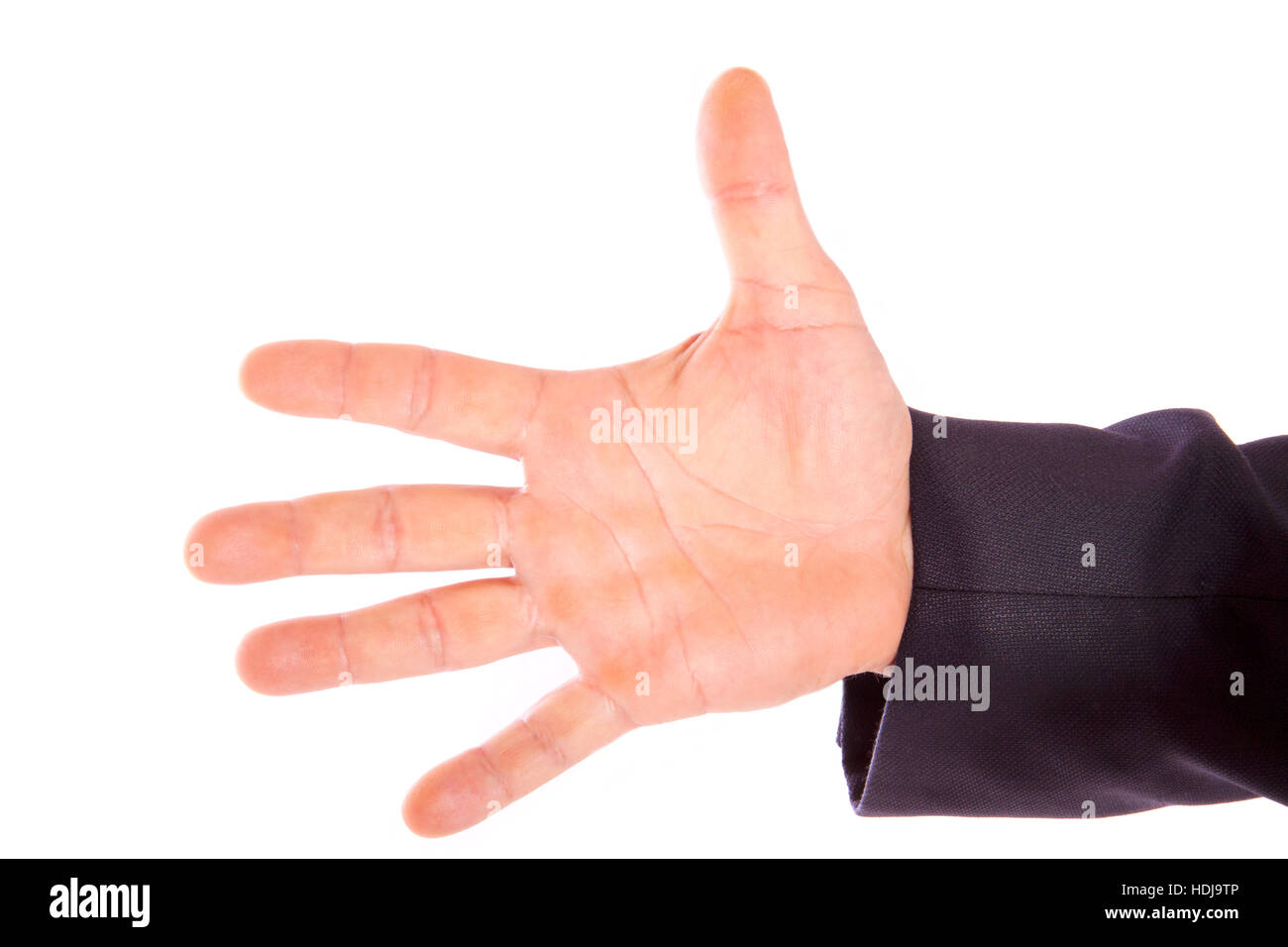 Male spread hand on a white background Stock Photo - Alamy