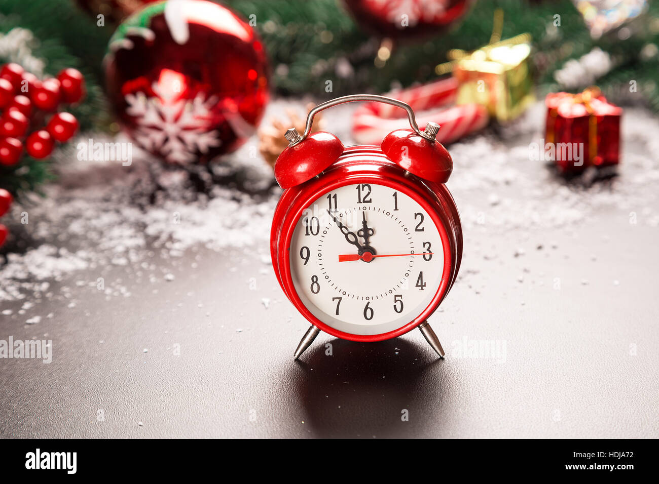 New Year's clock. Christmas background Stock Photo - Alamy