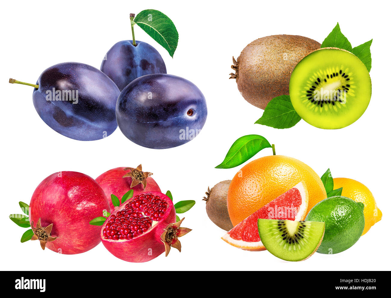 Collection of fruits isolated on white background Stock Photo - Alamy
