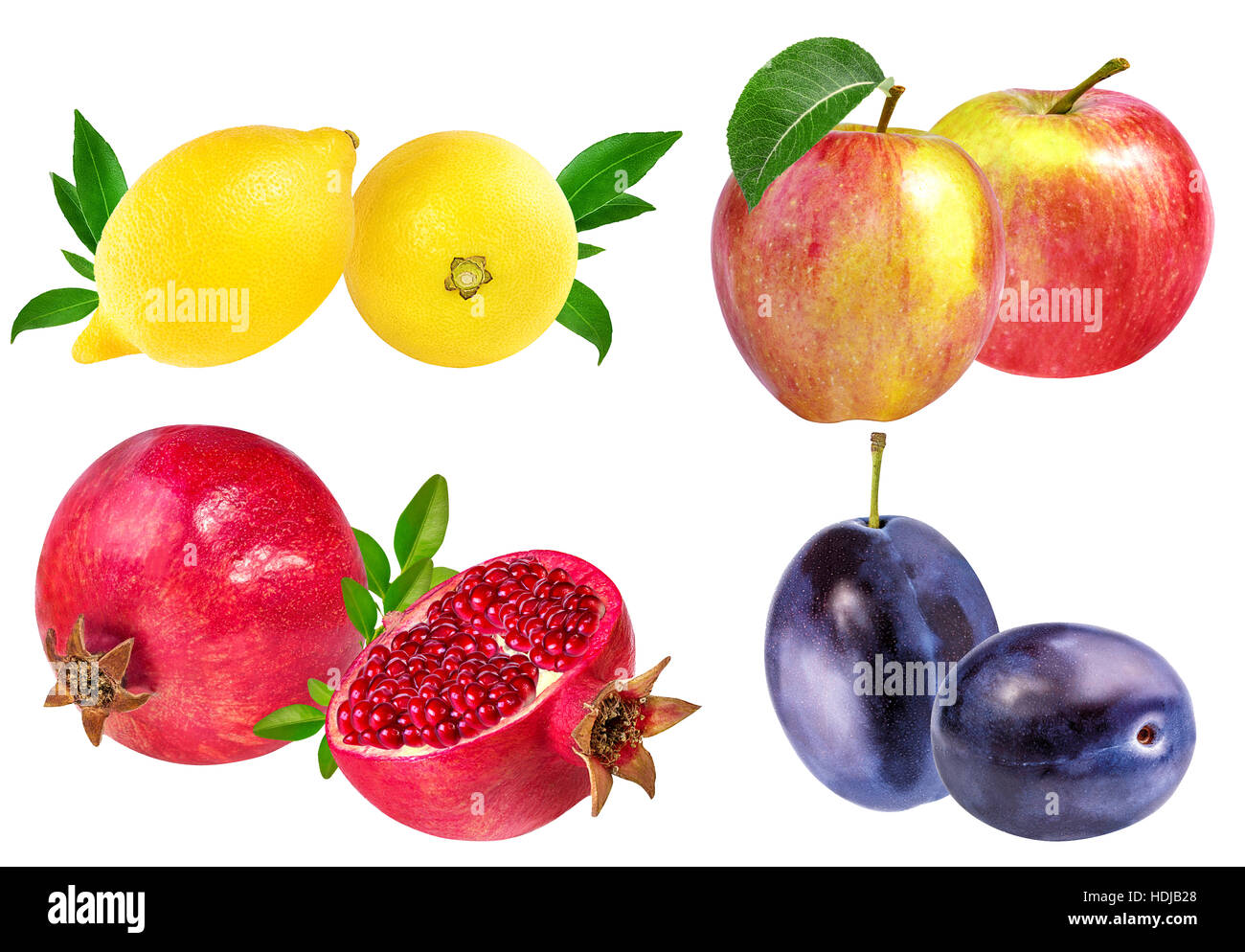 Collection of fruits isolated on white background Stock Photo - Alamy