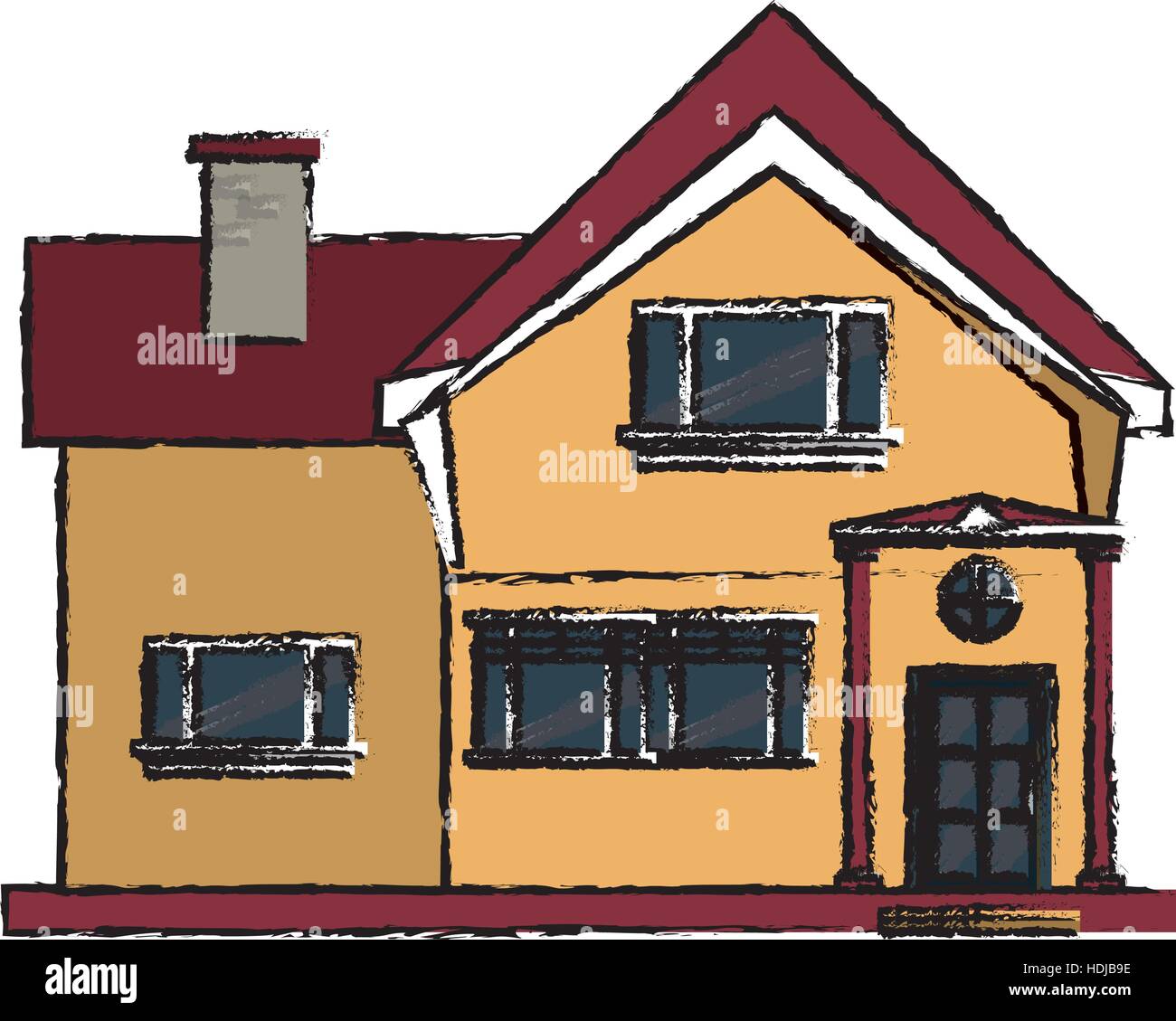 drawing beautiful home chimney window nice Stock Vector Image & Art - Alamy