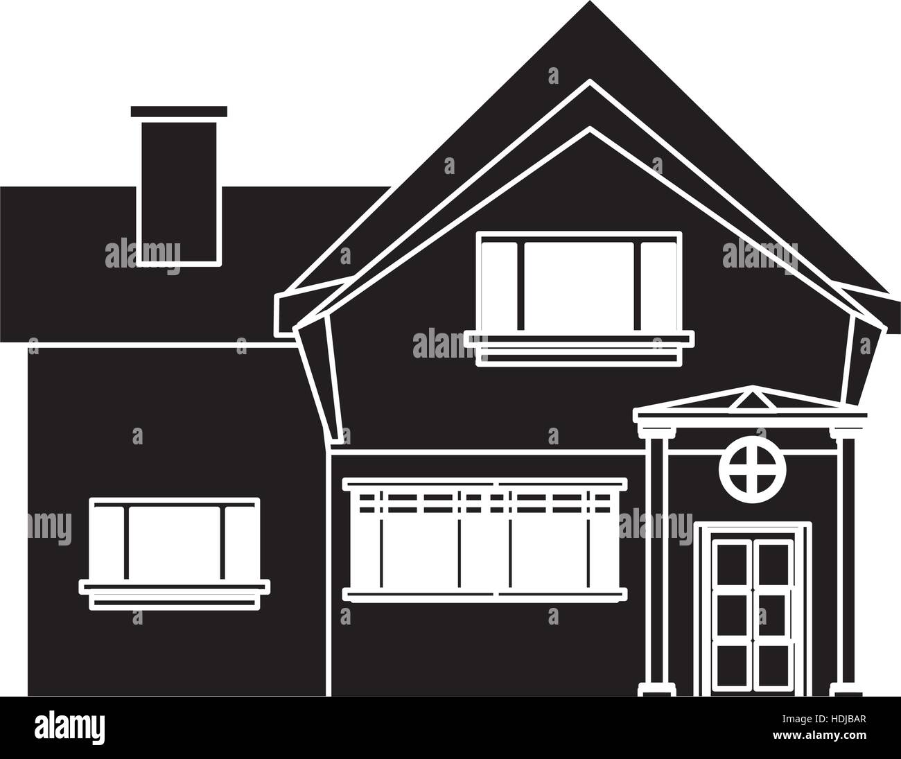 beautiful home chimney window pictogram Stock Vector Image & Art - Alamy
