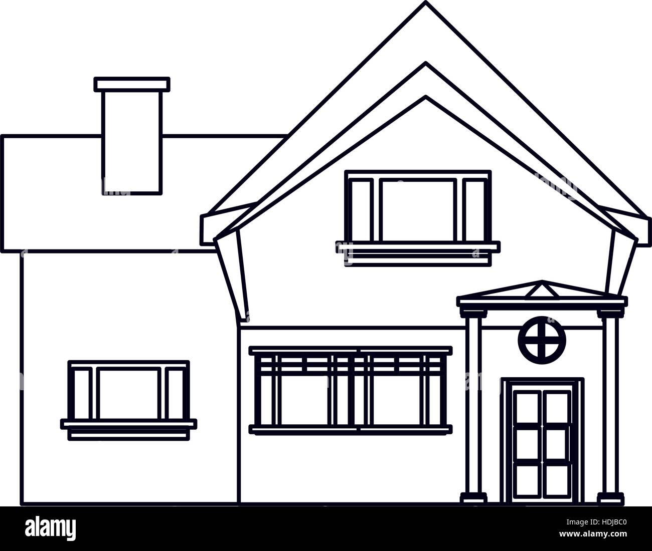outline beautiful home chimney window Stock Vector Image & Art - Alamy