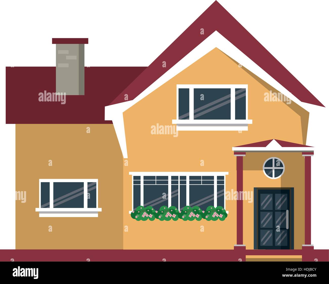 cartoon beautiful home flowers window nice Stock Vector Image & Art - Alamy