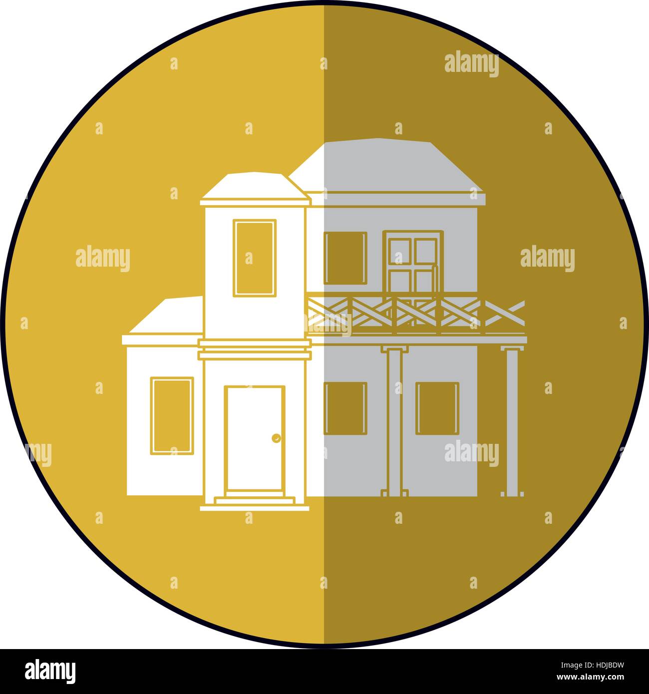 Traditional house spring garden Stock Vector Images - Alamy