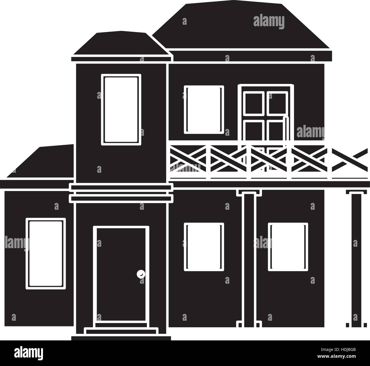 pictogram house with balcony roof Stock Vector Image & Art - Alamy