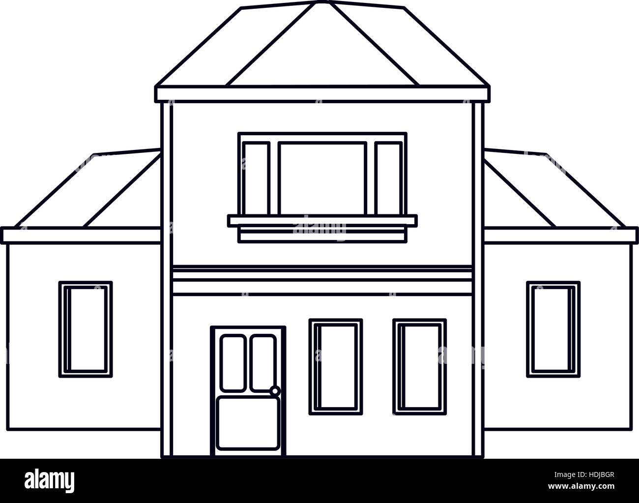 house traditional detailed modernn outline Stock Vector Image & Art - Alamy