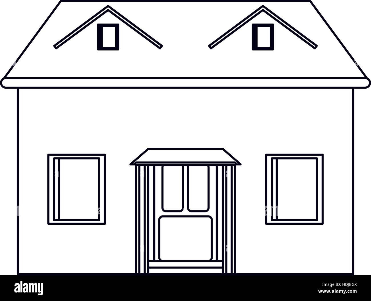 house facade loft outline icon Stock Vector Image & Art - Alamy