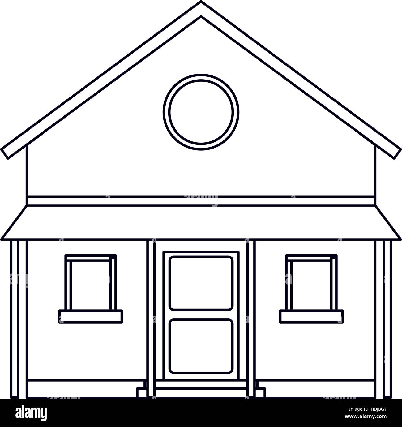 familiy house countryside outline Stock Vector Image & Art - Alamy