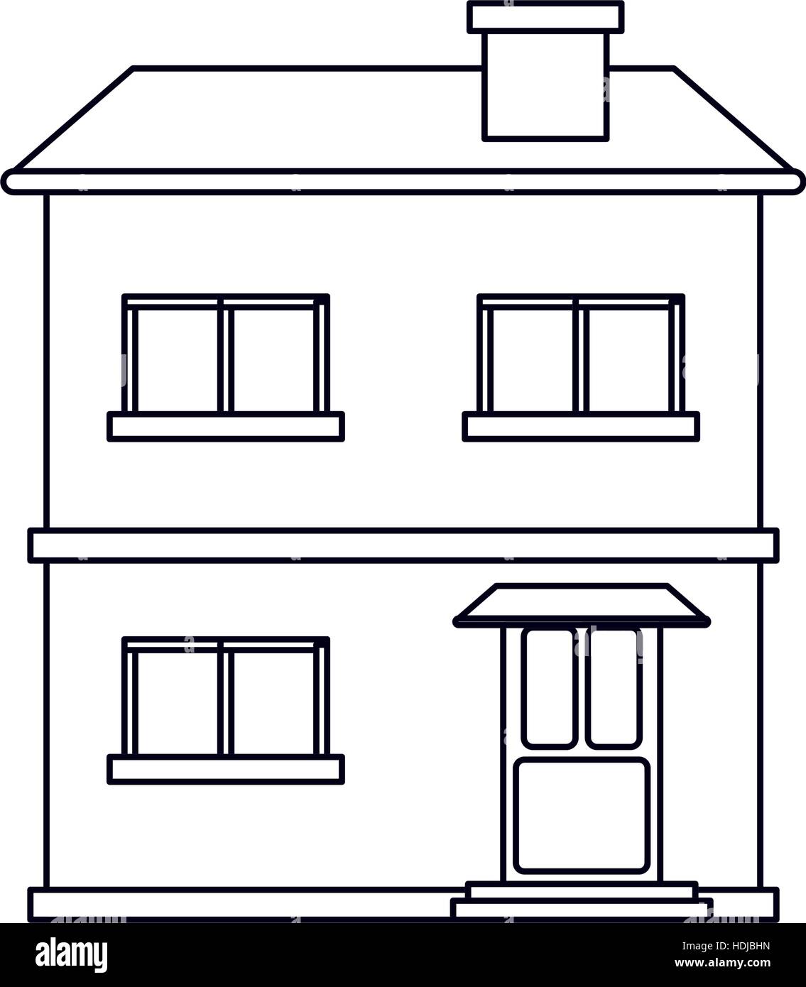 house facade residential estructure outline Stock Vector Image & Art ...