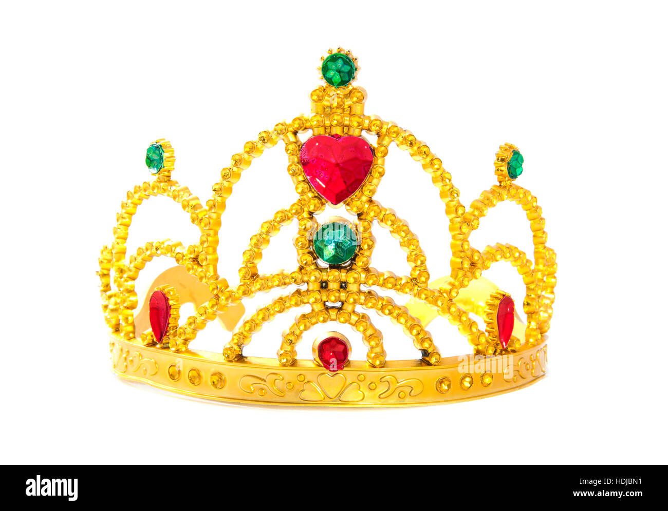 Beautiful golden crown with gems isolated over white Stock Photo - Alamy
