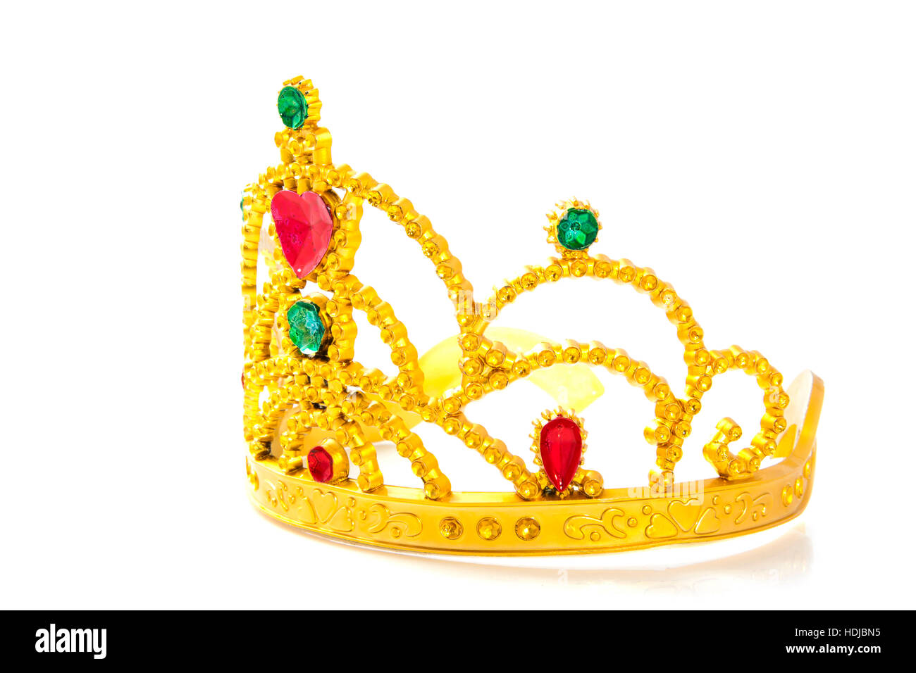 Beautiful golden crown with gems isolated over white Stock Photo - Alamy
