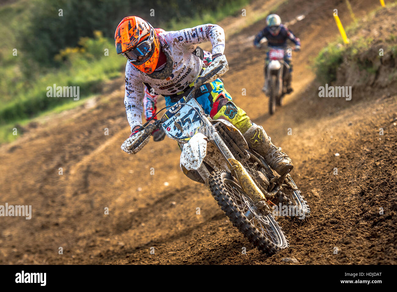 motocross rider in the race Stock Photo - Alamy