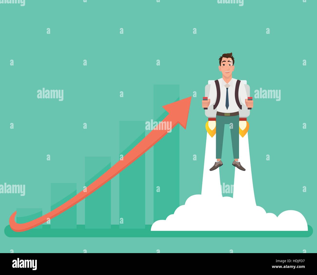 Flying rocket chart startup Stock Vector Images - Alamy