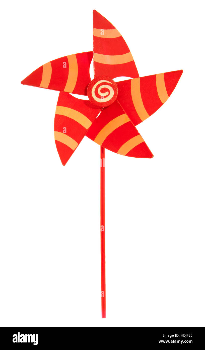Red orange wooden pinwheel isolated over white Stock Photo - Alamy