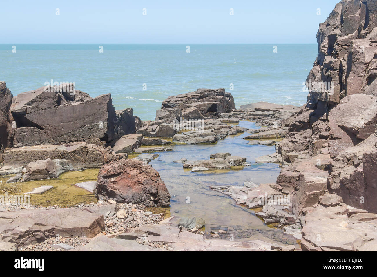 Rocks and water at Guarita beach in a sunny day Stock Photo - Alamy