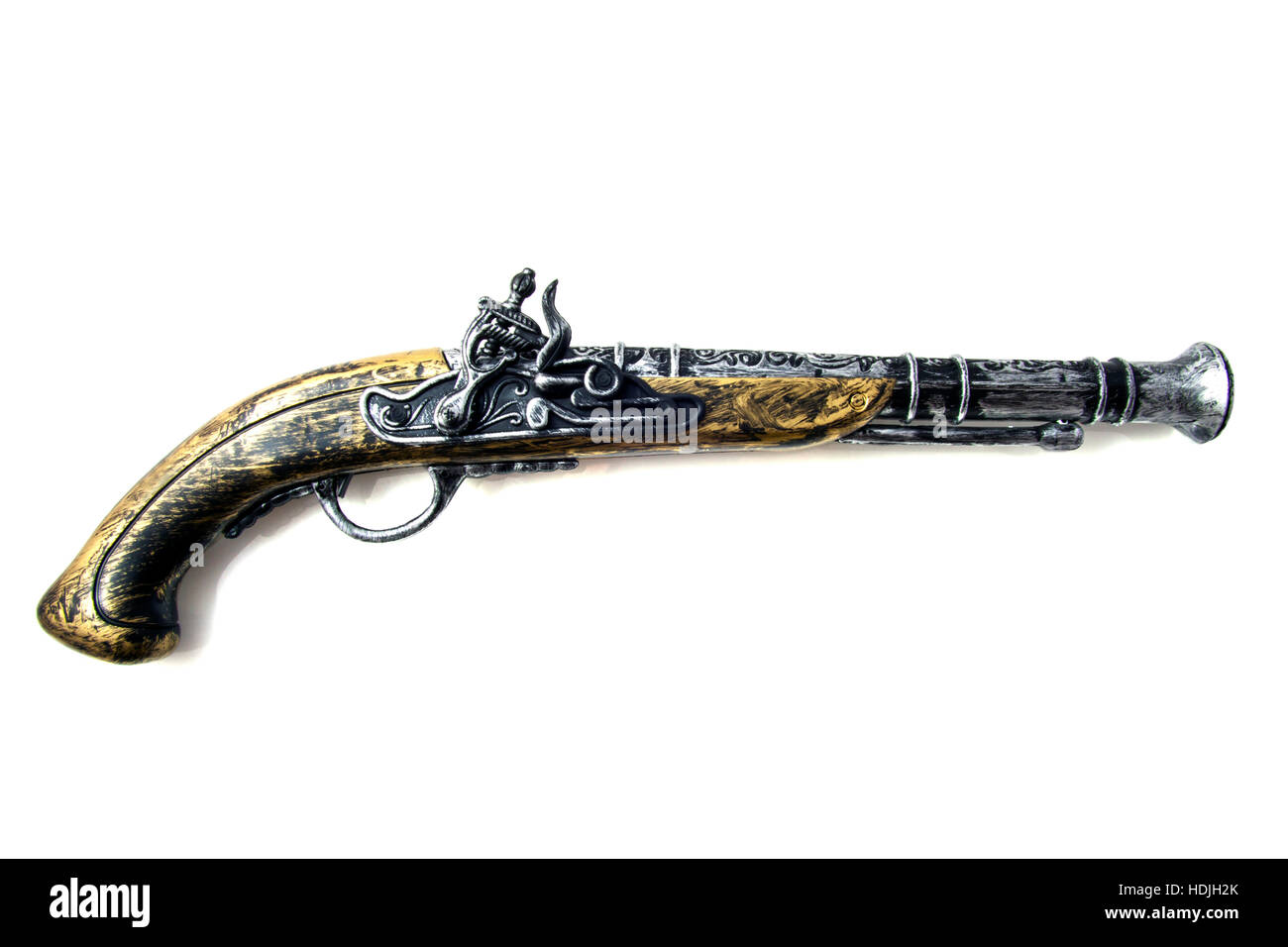 Beautiful pistol with silver and gold isolated over white Stock Photo ...