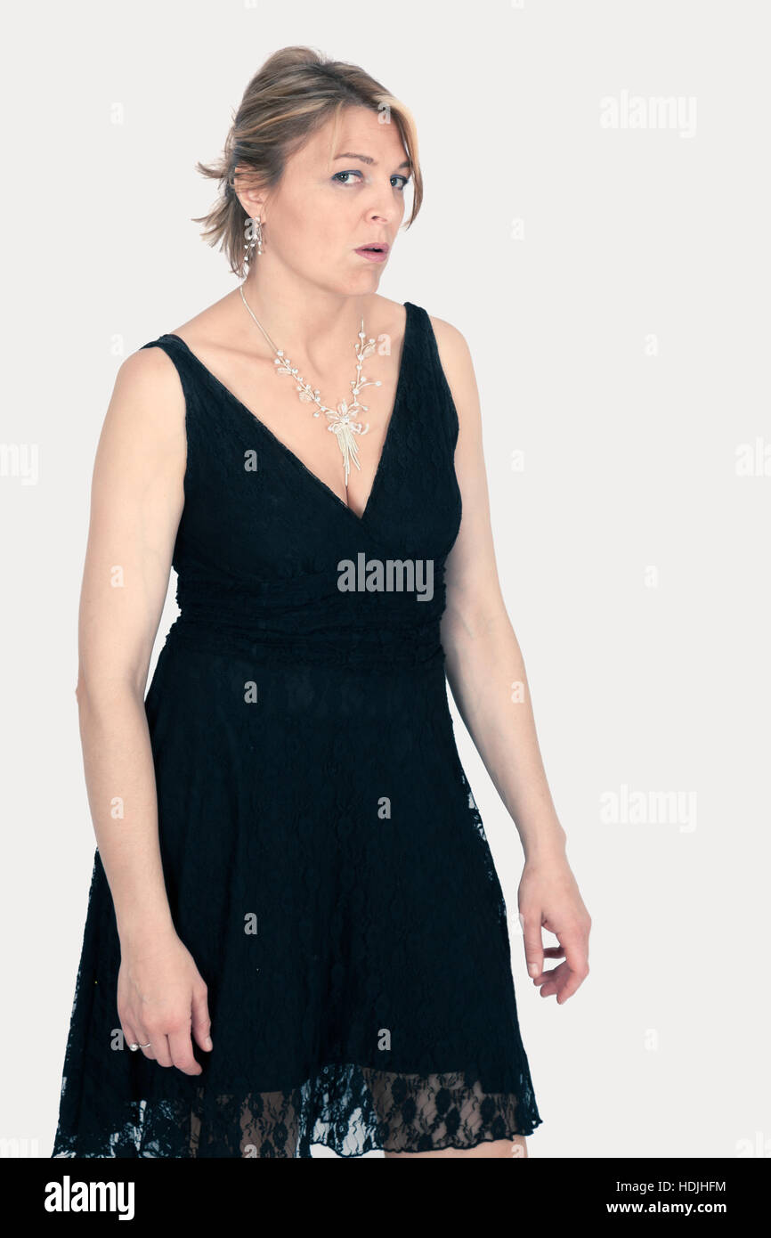 Beautiful woman doing different expressions in different sets of ...