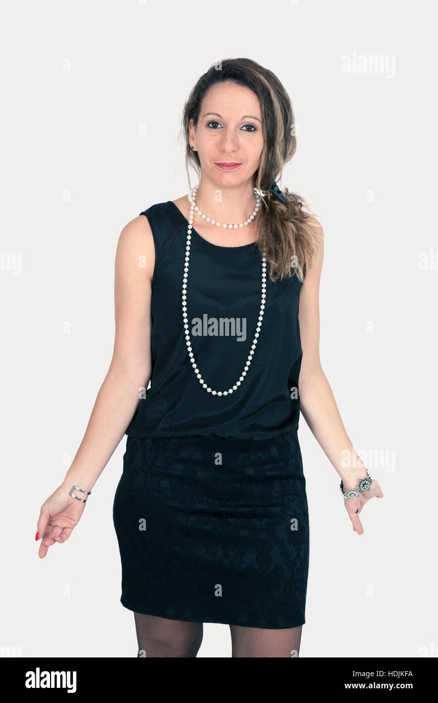 Beautiful woman doing different expressions in different sets of ...