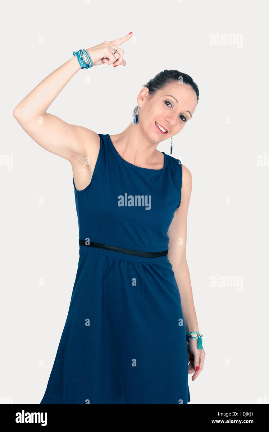 Beautiful woman doing different expressions in different sets of ...