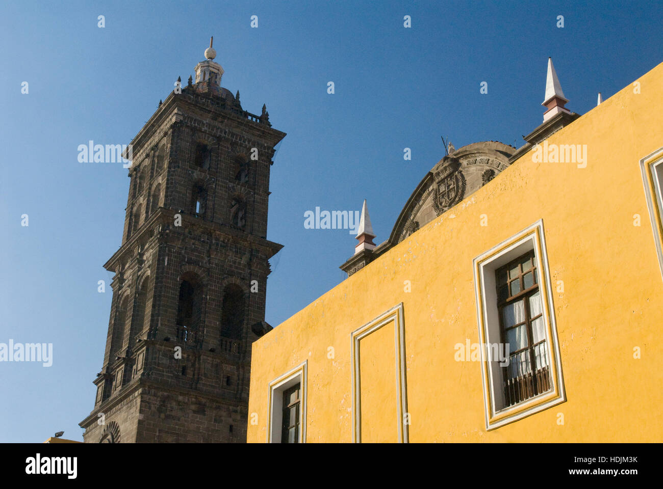 Puebla Cathedral and building in Puebla, Mexico Stock Photo - Alamy