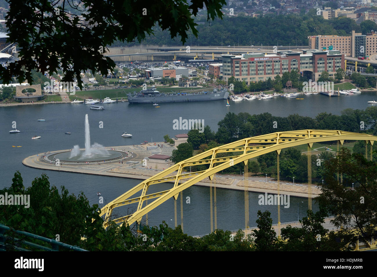 cityscape, Point Park, Pittsburgh, Pennsylvania USA, Fort Pitt Bridge ...