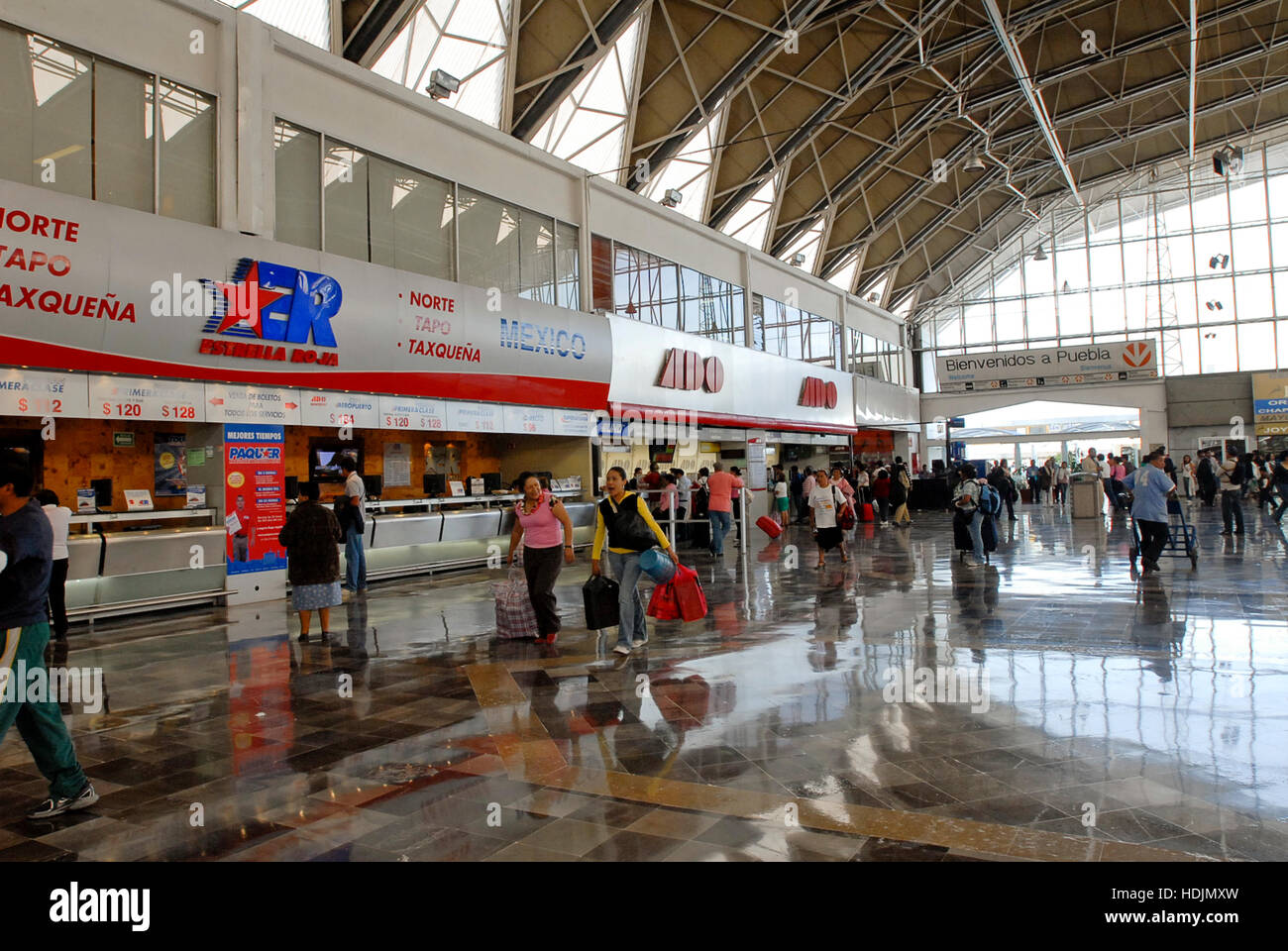 CAPU bus station in Puebla, Mexico Stock Photo - Alamy