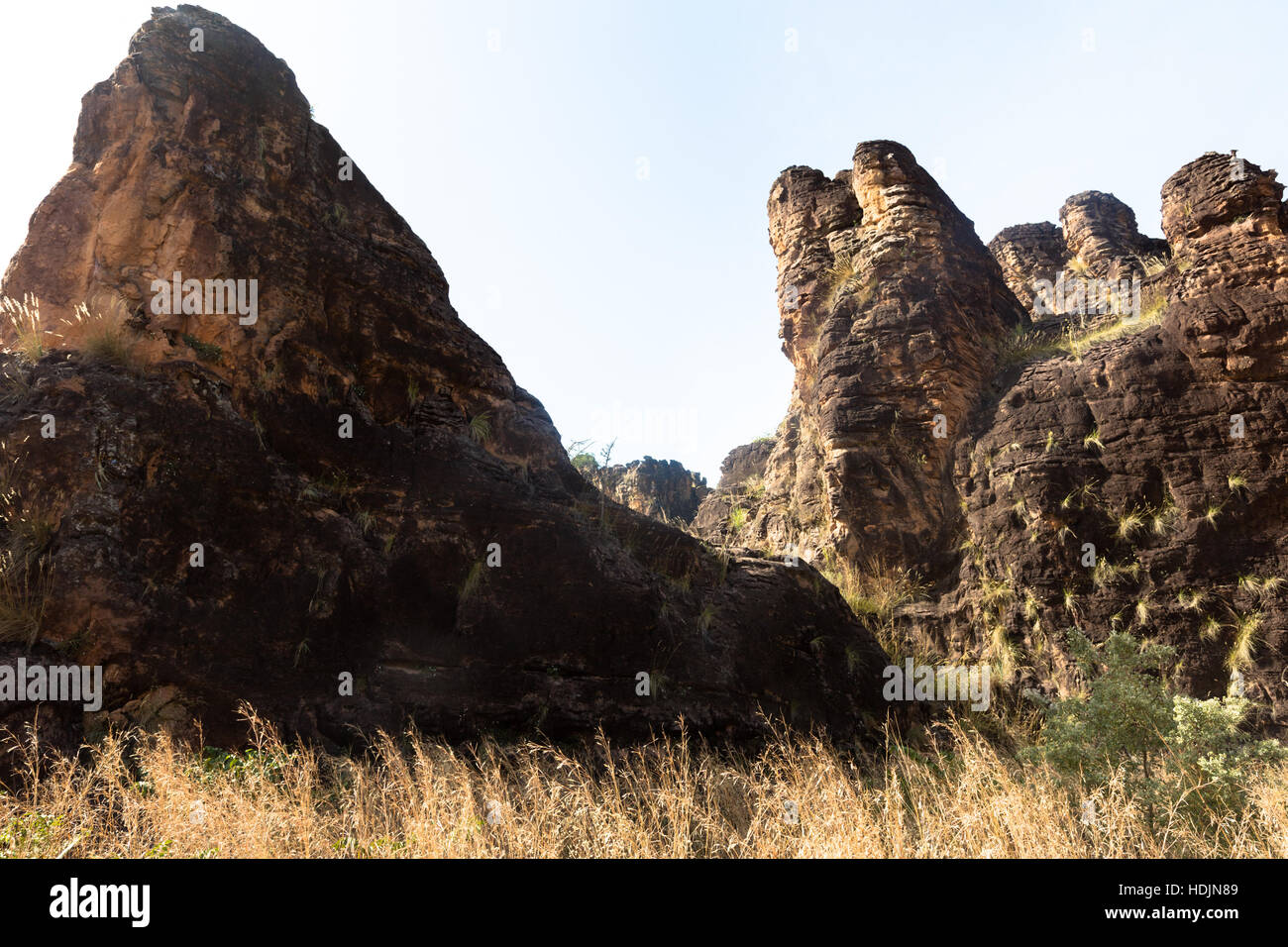 The peaks of Sindou are a rock formation near the town of Sindou ...