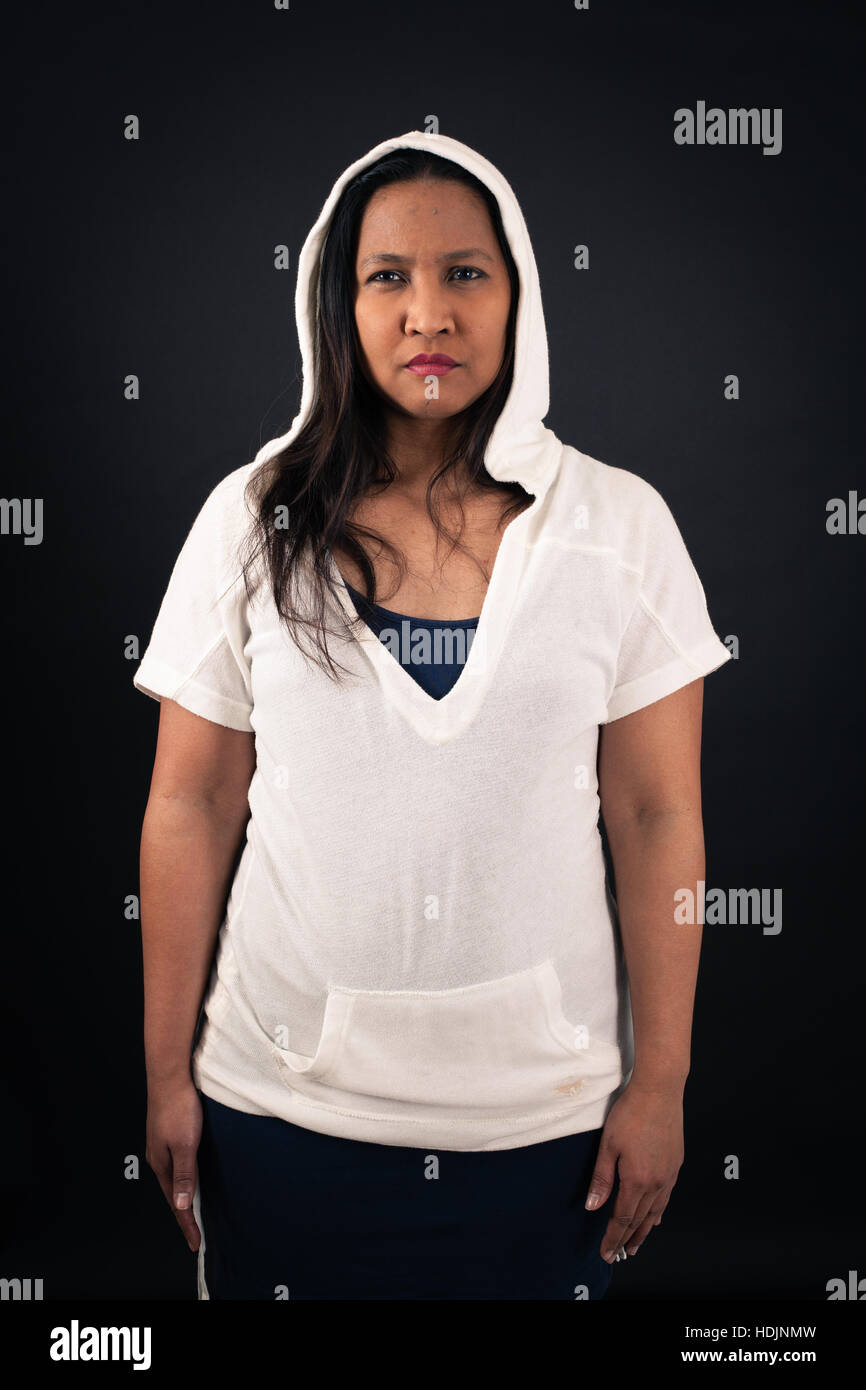 Beautiful woman doing different expressions in different sets of ...