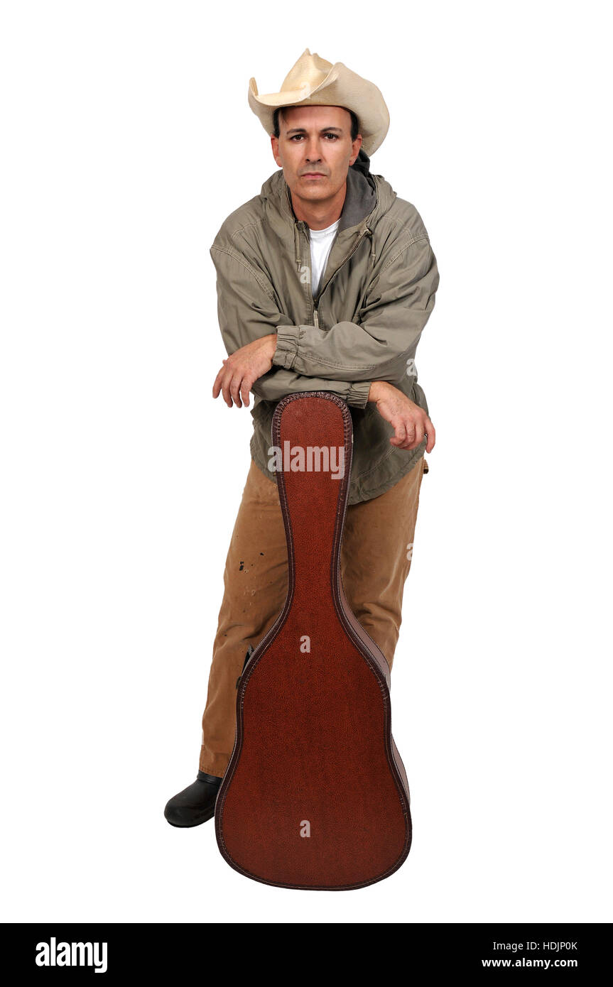 Handsome man country western guitar player performer Stock Photo - Alamy