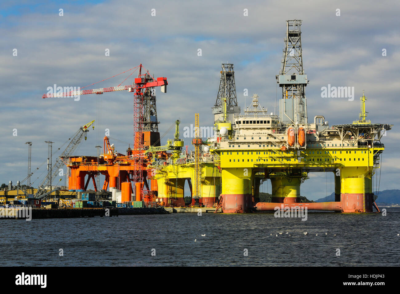 Oil platforms under maintenance near Bergen, Norway Stock Photo - Alamy