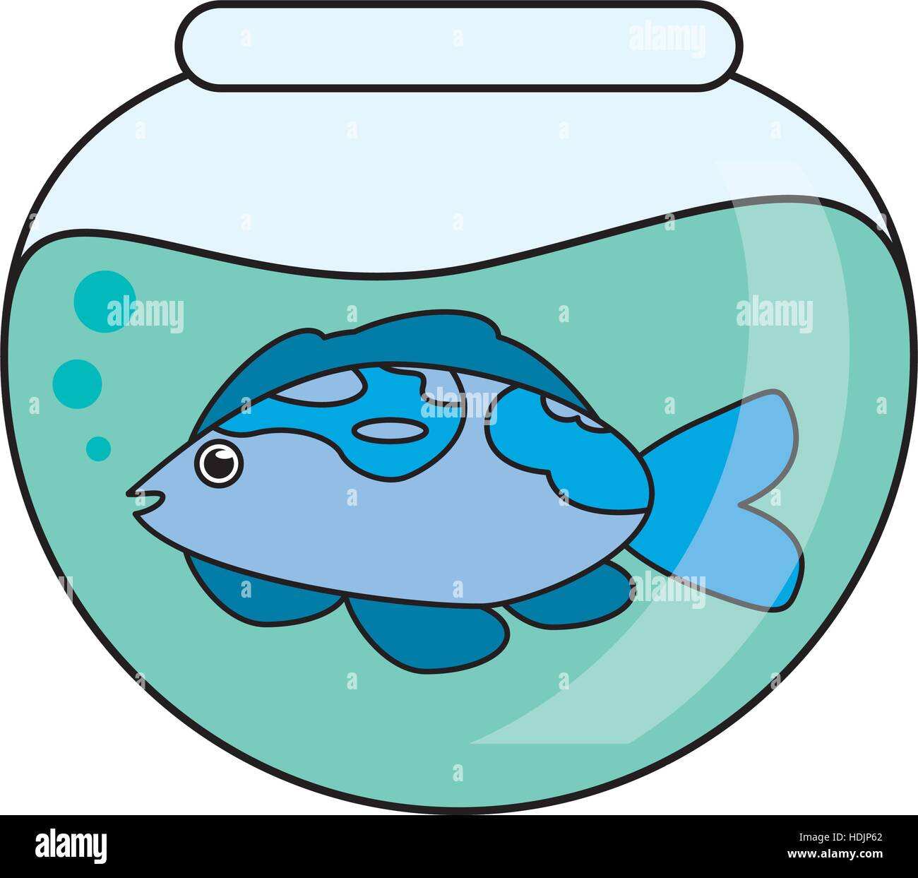 Fish animal cartoon inside bowl design Stock Vector Image & Art - Alamy
