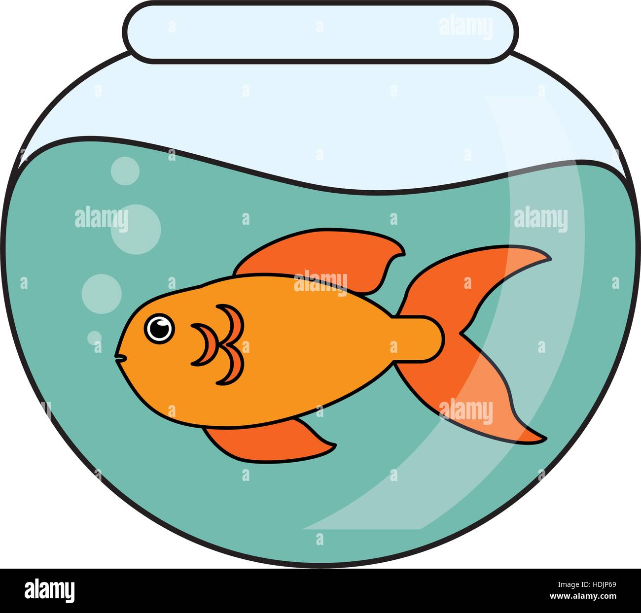 Goldfish In Bowl Cartoon